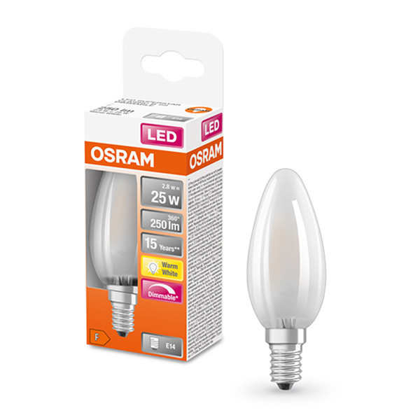Osram LED lamp E14 | Kaars B35 | Mat | Dimbaar | 2700K | 2.8W (25W) Osram 123led.nl